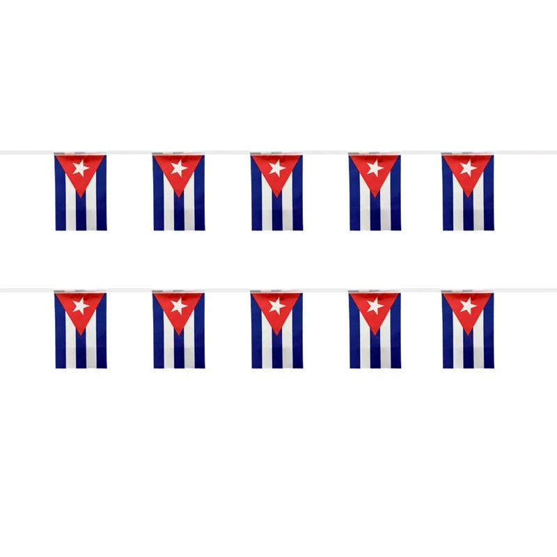 SKY FLAG Cuba bunting flags 14x21cm 20pcs/lot Cuba String flags Pennant ...