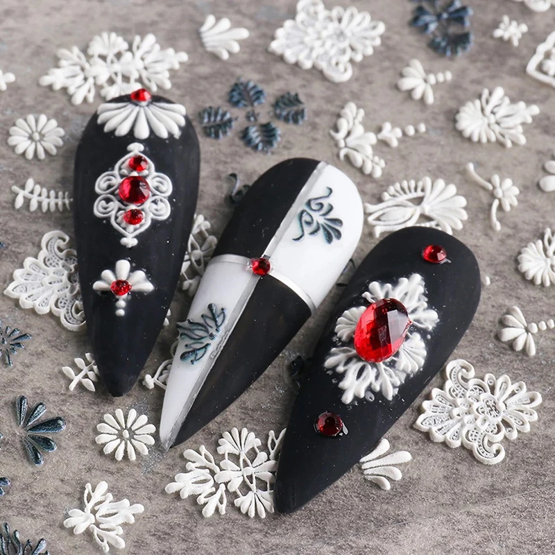 Nail Art décoration,AJ066-7C--Autocollant pour ongles en relief 5D, 1 ...