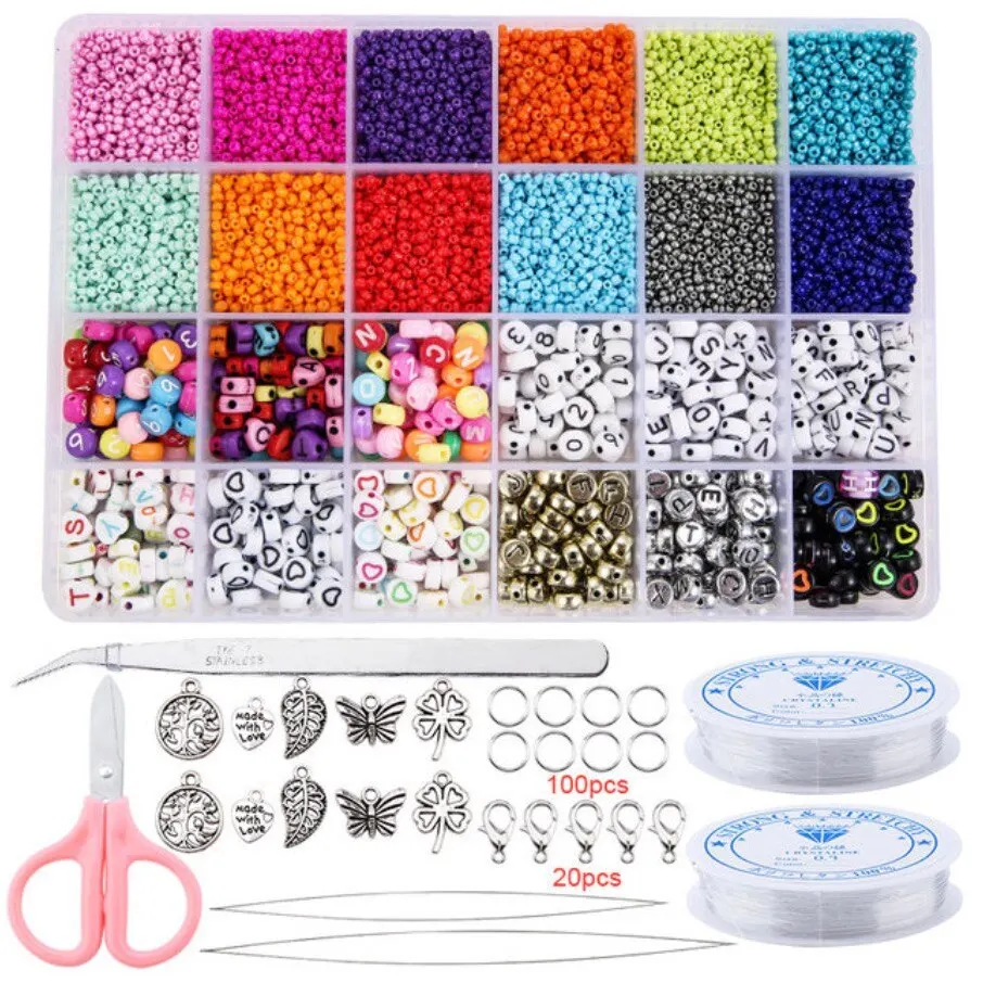 20000pcs-Jewelry-Making-Kit-Seed-Beads-Set-2mm-Glass-Beads-Set-Necklace ...