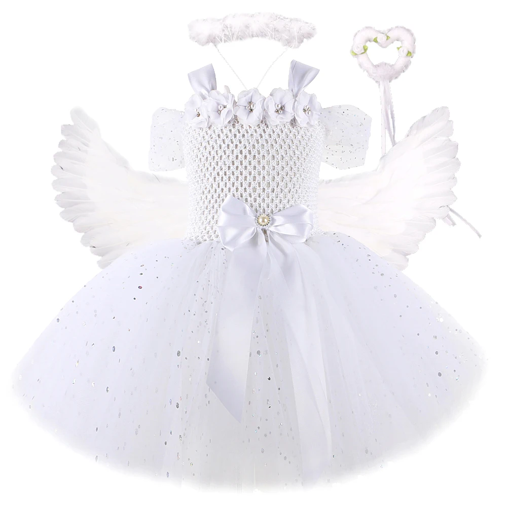 Sparkling-White-Angel-Costumes-for-Girls-Christmas-Halloween-Dress-for ...