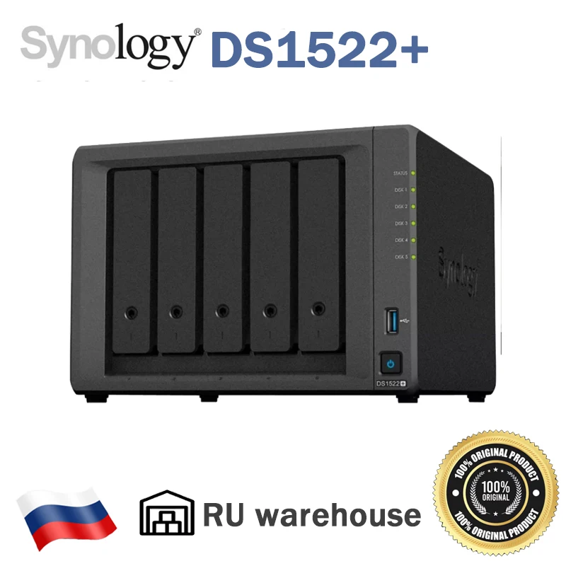 Synology-DiskStation-DS1522-8GB-5-Bay-NAS-Enclosure-100-Authentic-Brand ...