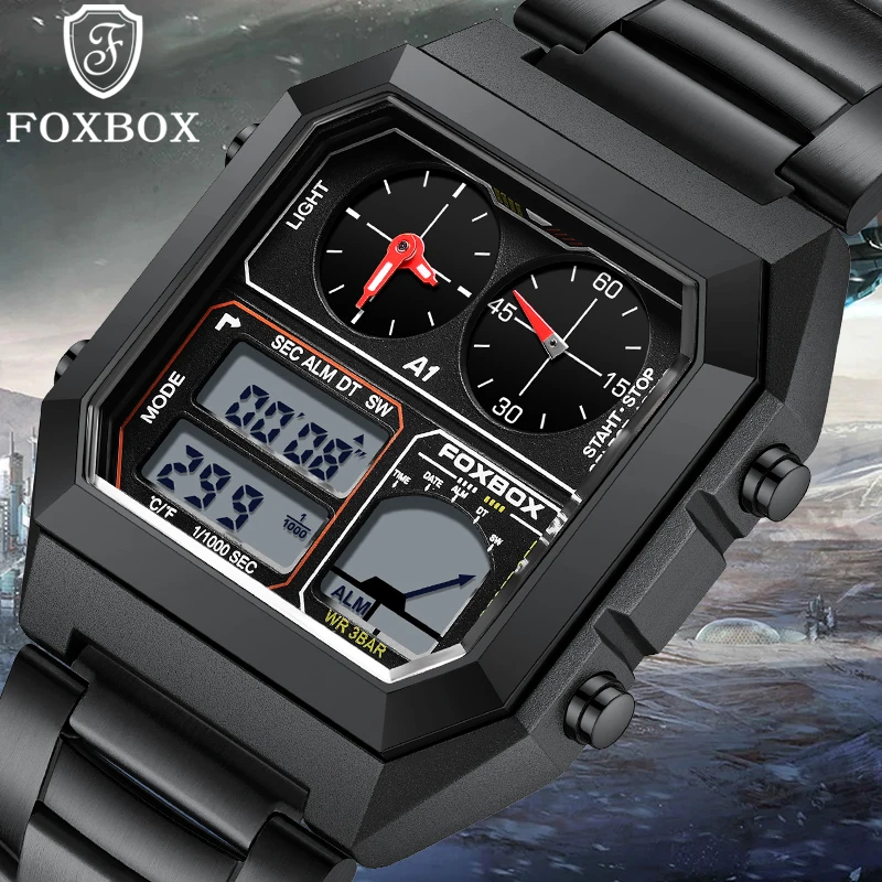 LIGE-Square-Digital-Watches-for-Men-Fashion-Army-Military-Waterproof ...
