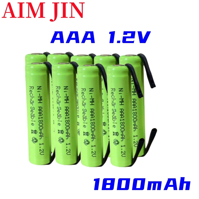 1-2V-1800mAh-Ni-Mh-AAA-Rechargeable-Battery-Cell-With-Solder-Tabs-For ...