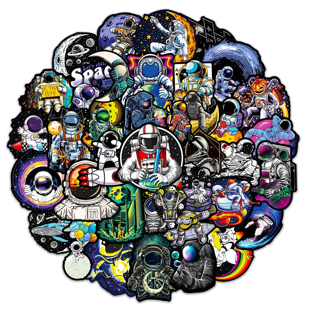10/30/50pcs Outer Space Astronaut Cartoon Stickers Aesthetic Diy ...
