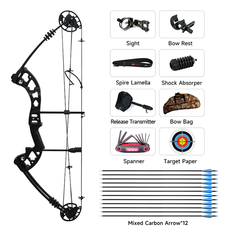 70lbs Compound Bow and Arrow Set Polia Bow Reverse Bow Competição Arco ...