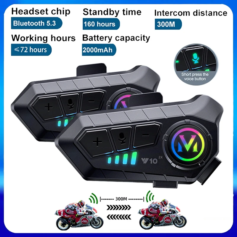 Y10-Bluetooth-Motorcycle-Helmet-Intercom-300M-Wireless-Intercomunicador ...