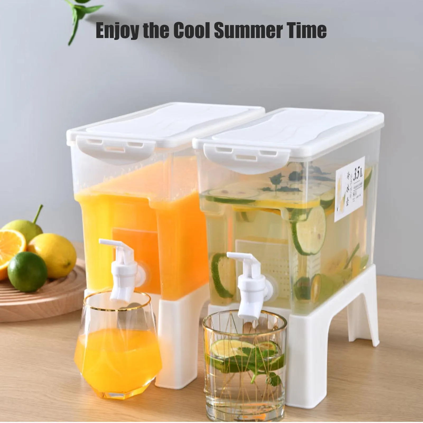 1.5 Liter Drinks Dispenser with Dual-Use Stand Juice Dispenser Fridge ...