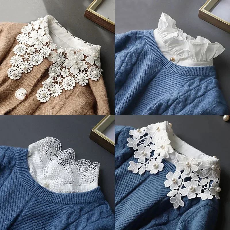 28-Style-Novelty-Fake-Collar-for-Women-Shirt-Front-Ties-Detachable ...