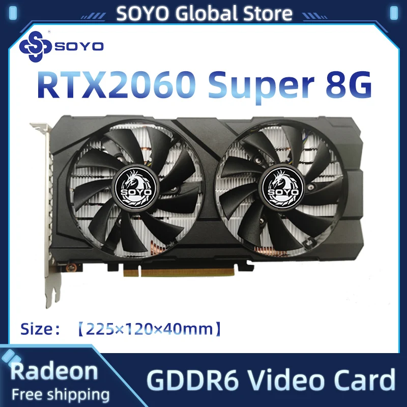 SOYO GeForce RTX 2060 Super 8GB GDDR6 PCIE×16 3.0 New Graphics Cards ...