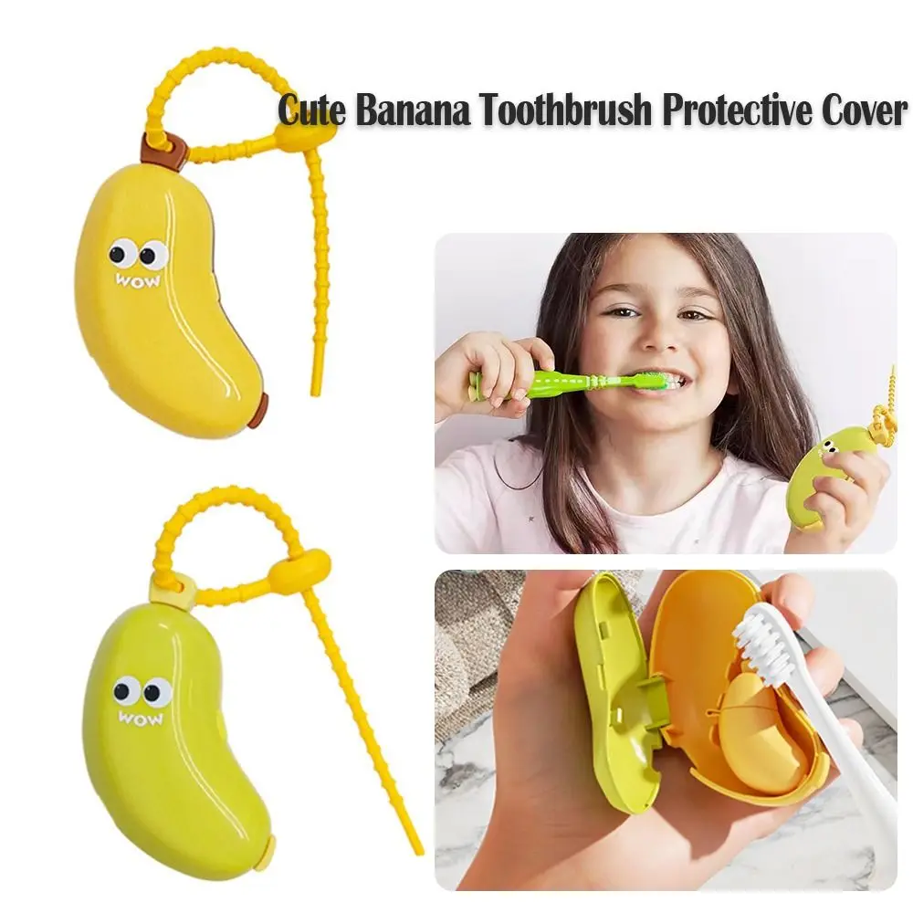 Cute Banana Toothbrush Protective Cover Plastic 2in1 Toothbrush Dust ...