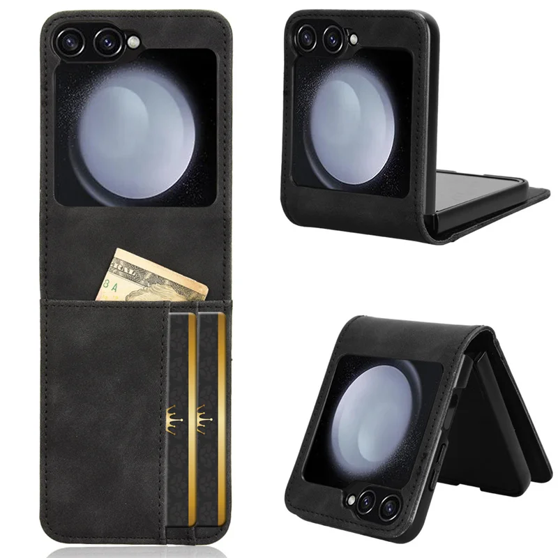 For-Samsung-Galaxy-Z-Flip-6-5-4-3-Case-Leather-Wallet-Leather-Flip ...