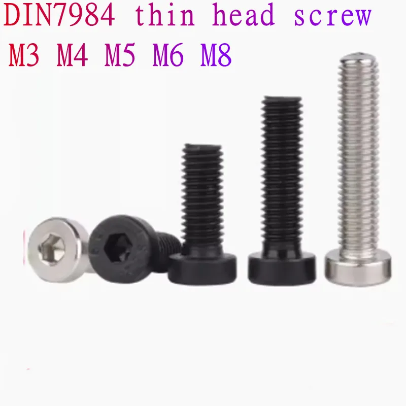 3PCS-50PCS-M3-m4-m5-m6-m8-m10-DIN7984-Stainless-Steel-and-steel-with ...