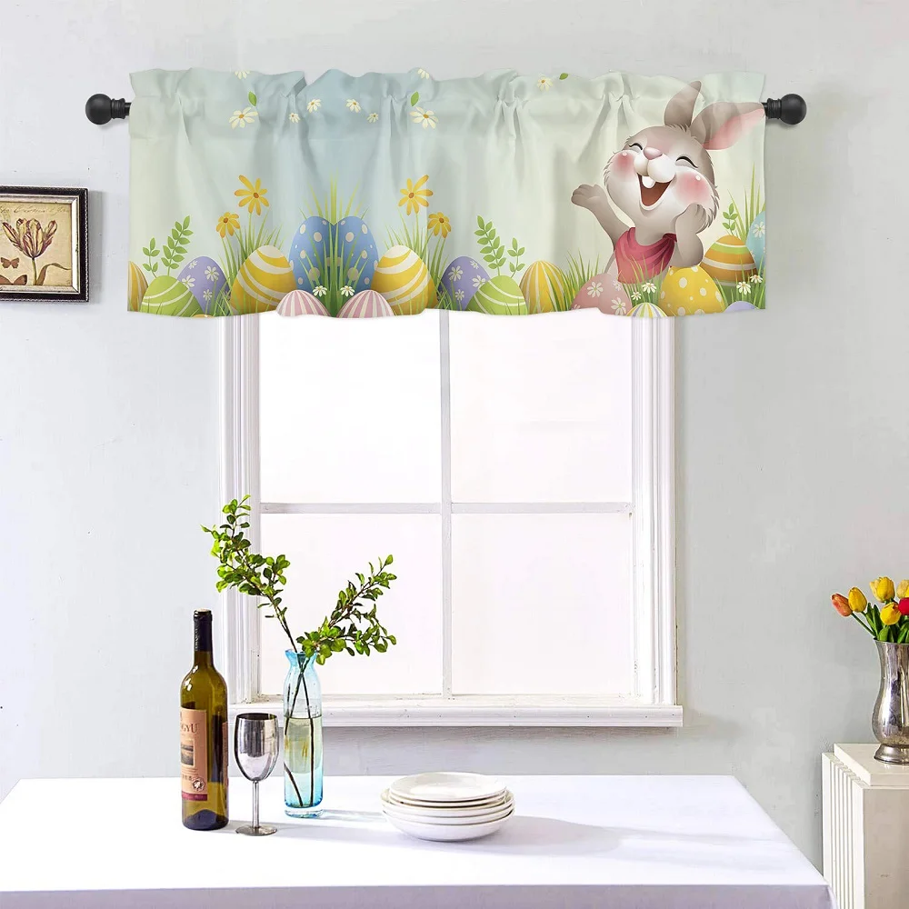 Creative Easter Bunny Decoration Curtains Family Atmosphere Layout ...