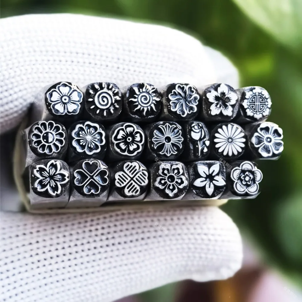 7mm Flower Design Jewelry Stamp Leather Silver Punching Tool Metal ...