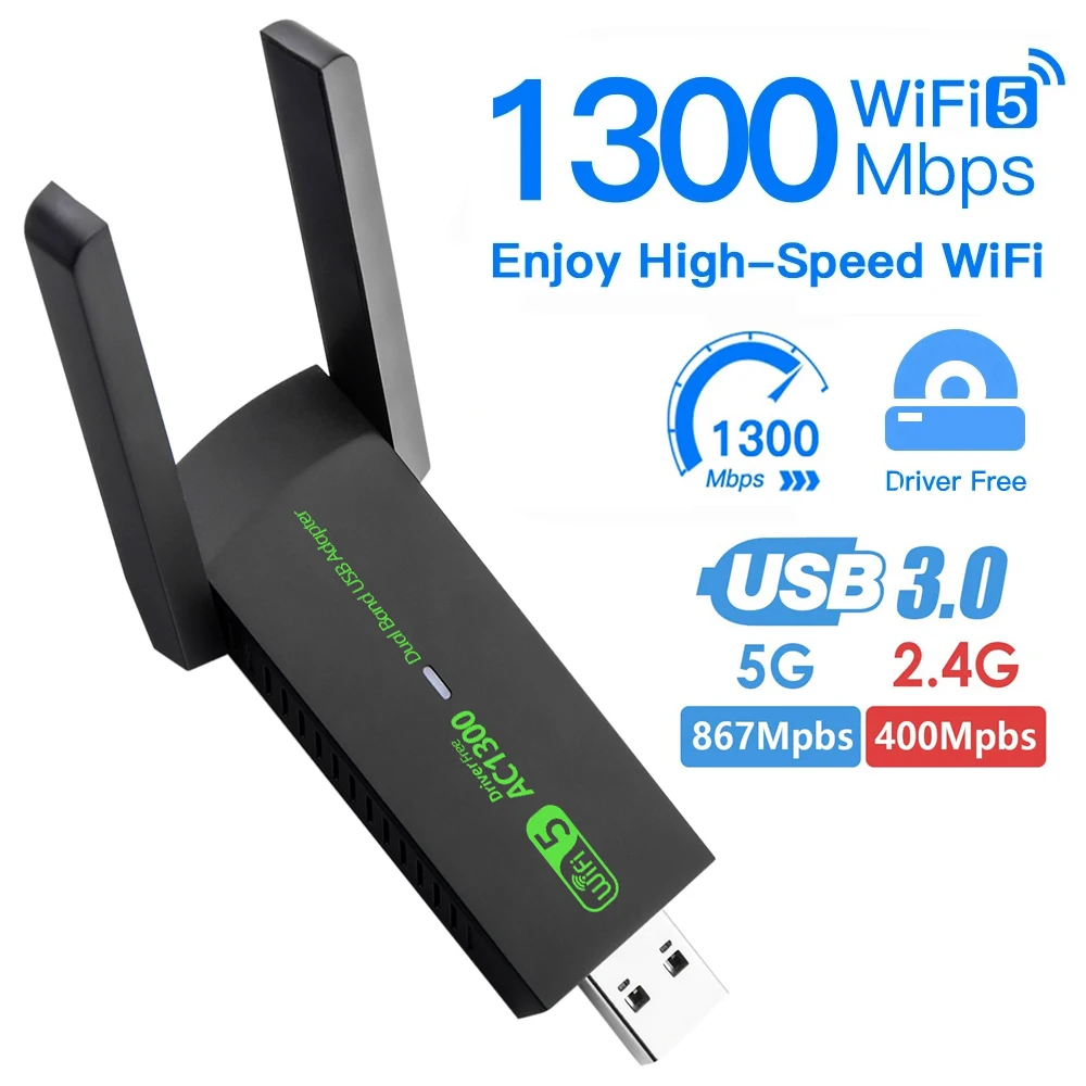 1300Mbps-USB-WiFi-Adapter-AC1300-WiFi-5-Ethernet-Network-Card-Dual-Band ...