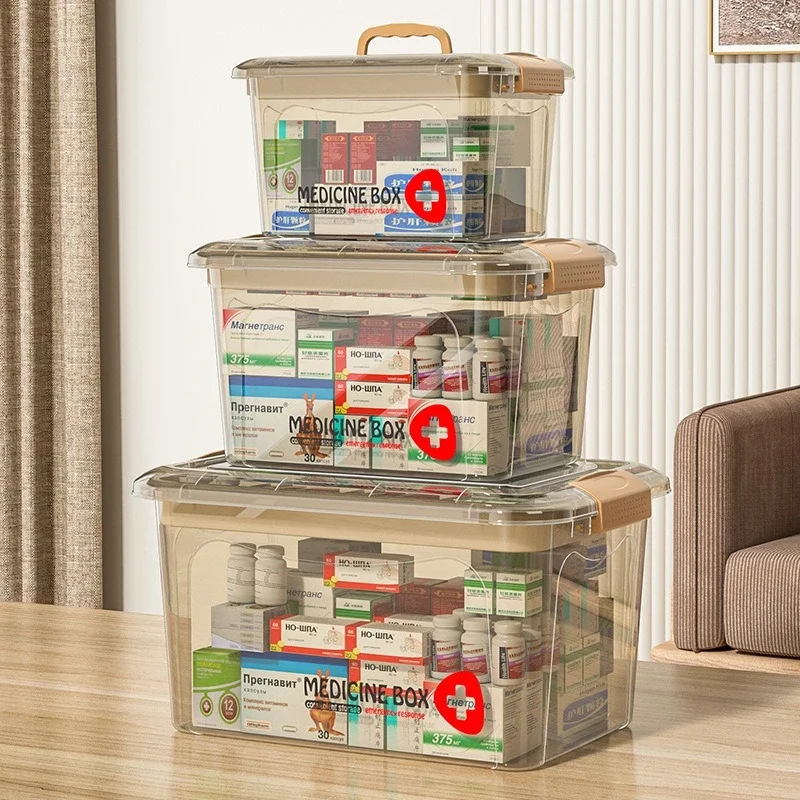 Portable Medicine Storage Box Multi-Layer Large Capacity Organizer Home ...