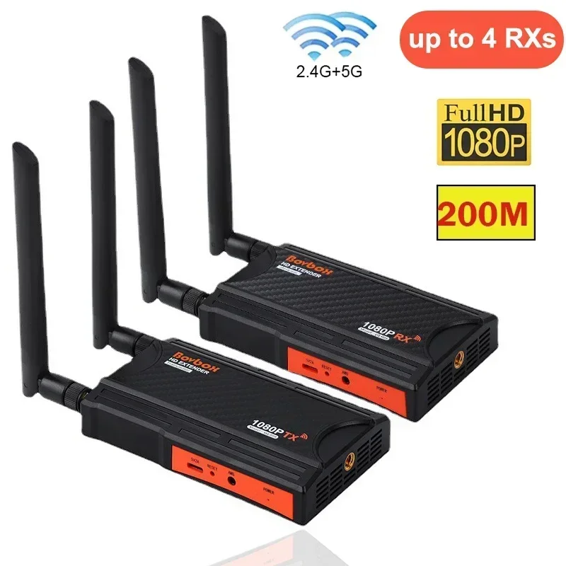 5-8Ghz-200M-Wireless-HDMI-Extender-Video-Transmitter-Receiver-1-To-4 ...