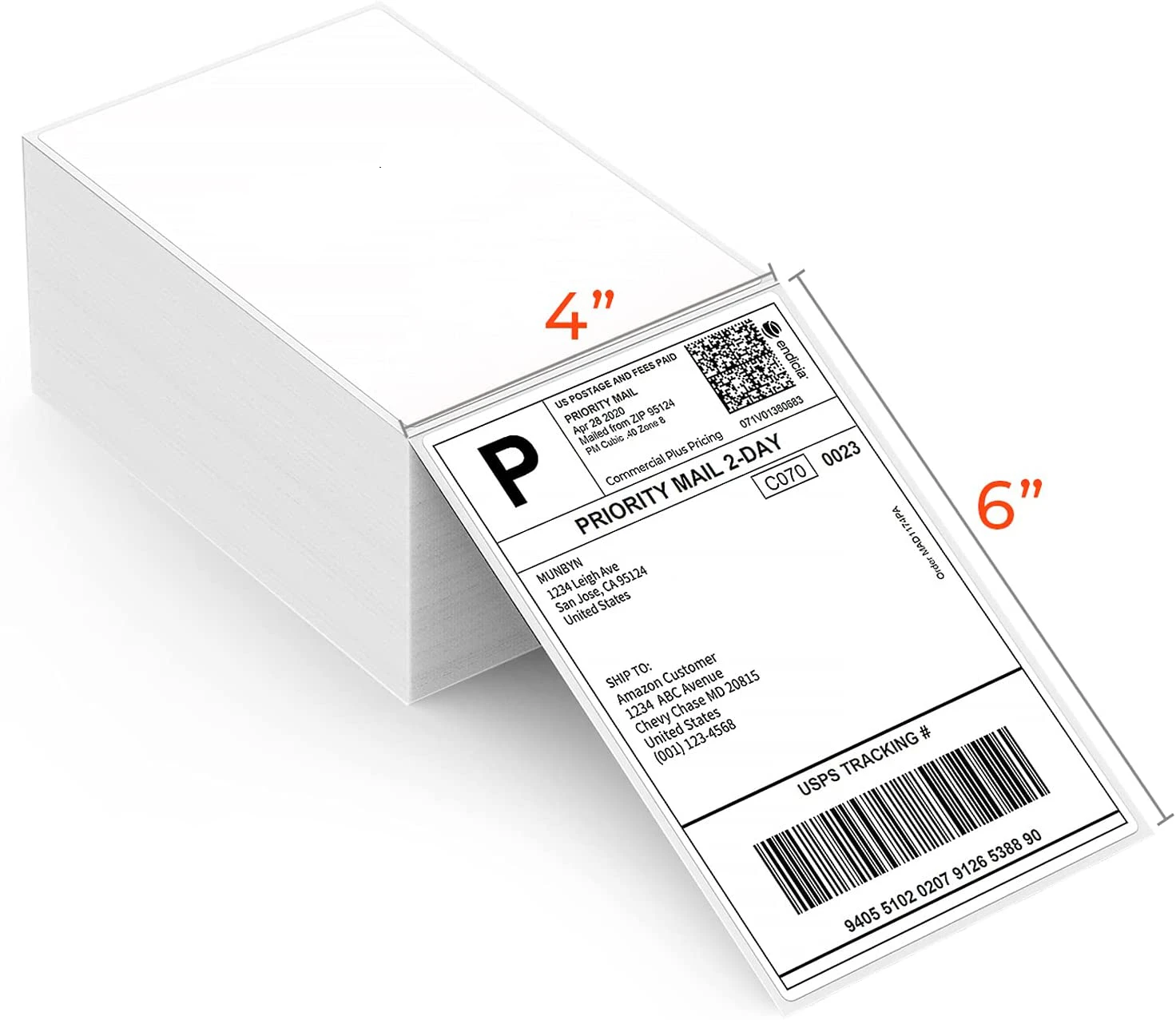 4x6 Thermal Direct Shipping Label Pack Of 500 Labels Adhesive Commercial Grade Thermal Shipping ...