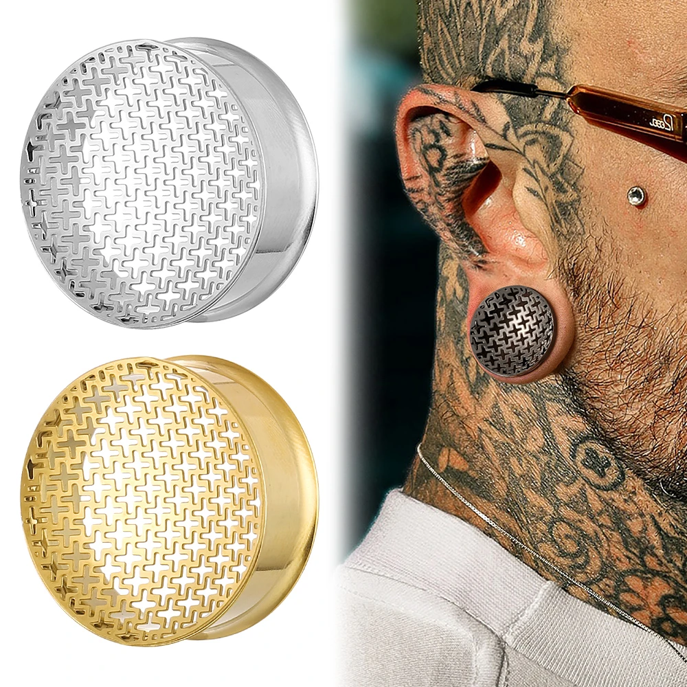 Giga 2 Pcs Classy Ear Expander Plugs Stainless Steel Tunnels Stretcher Gauges 8mm-25mm Body ...