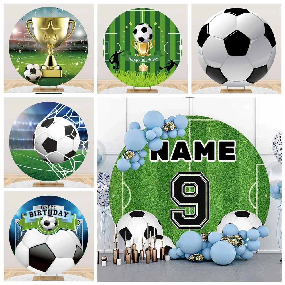 Custom-Name-Football-Round-Backdrop-for-Boys-Birthday-Party-Celebrate ...