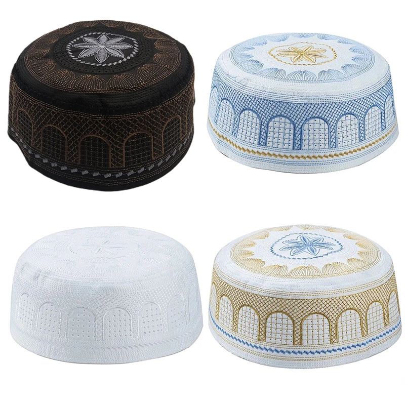 Muslim-Men-Prayer-Caps-Cotton-Embroidery-Leisure-Saudi-Arabia-Islamic ...