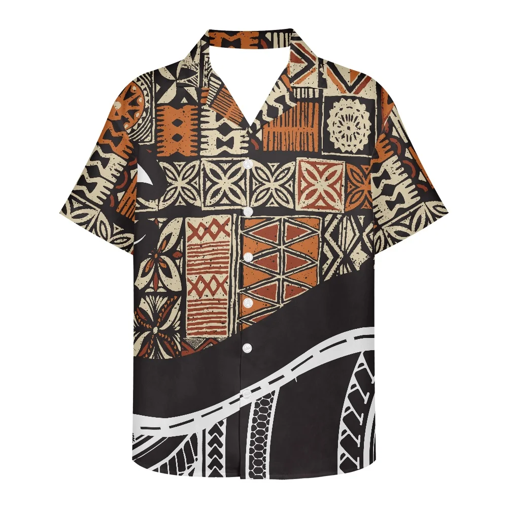 HYCOOL Traditional Pacific Tapa Cloth Melanesia Samoa Shirts For Men ...