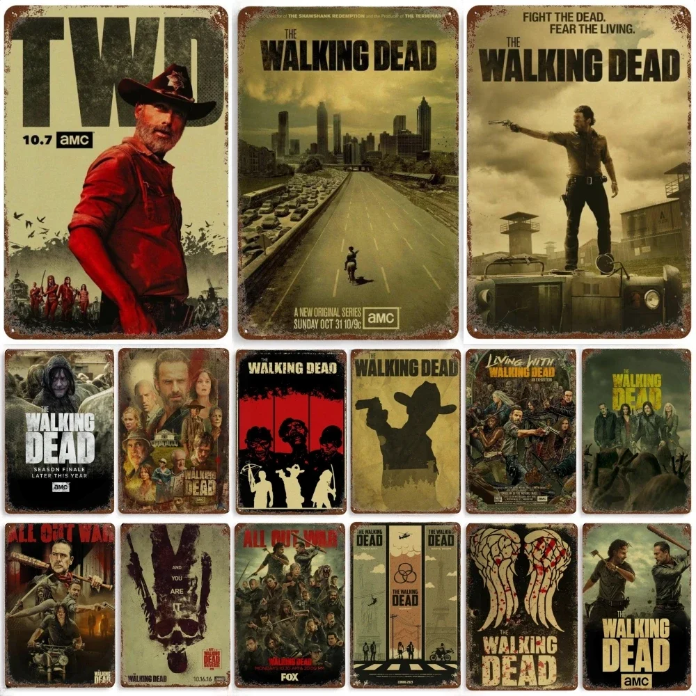 Old Movie Poster The Walking Dead Wall Sign Decor American Film Tin ...
