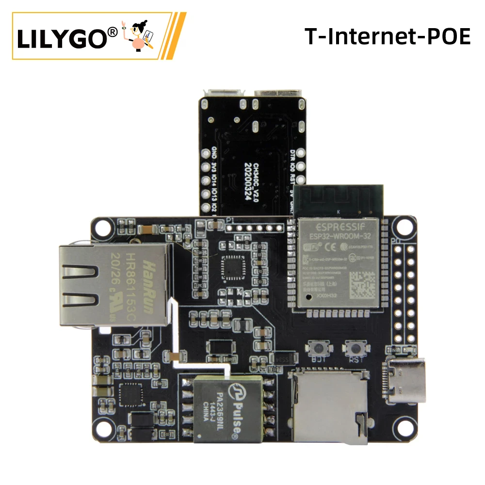 Lilygo® Ttgo T-internet-poe Esp32-wroom Lan8720a Chip Ethernet Adapter And Downloader Expansion ...