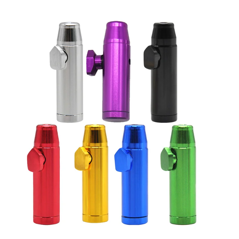 Aluminum Round Bullet Sniffer Snorter Dispenser Powder Boxes Matte ...