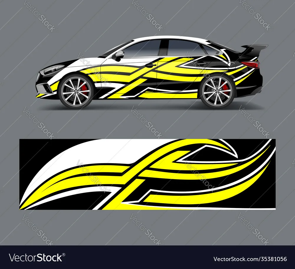 Yellow-Car-Graphic-Decal-Full-Body-Racing-Vinyl-Wrap-Car-Full-Wrap ...