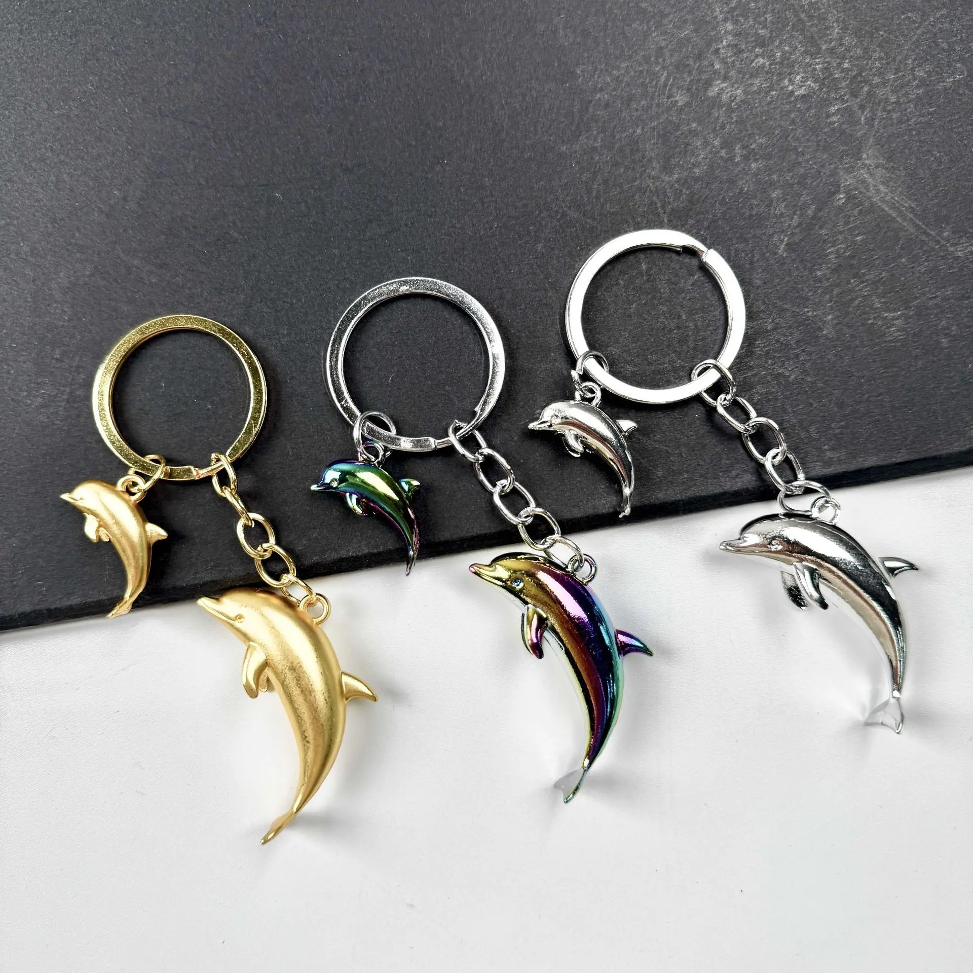 1pc Trendy Golden Dolphin Keychain for Woman with Cute Charm ...