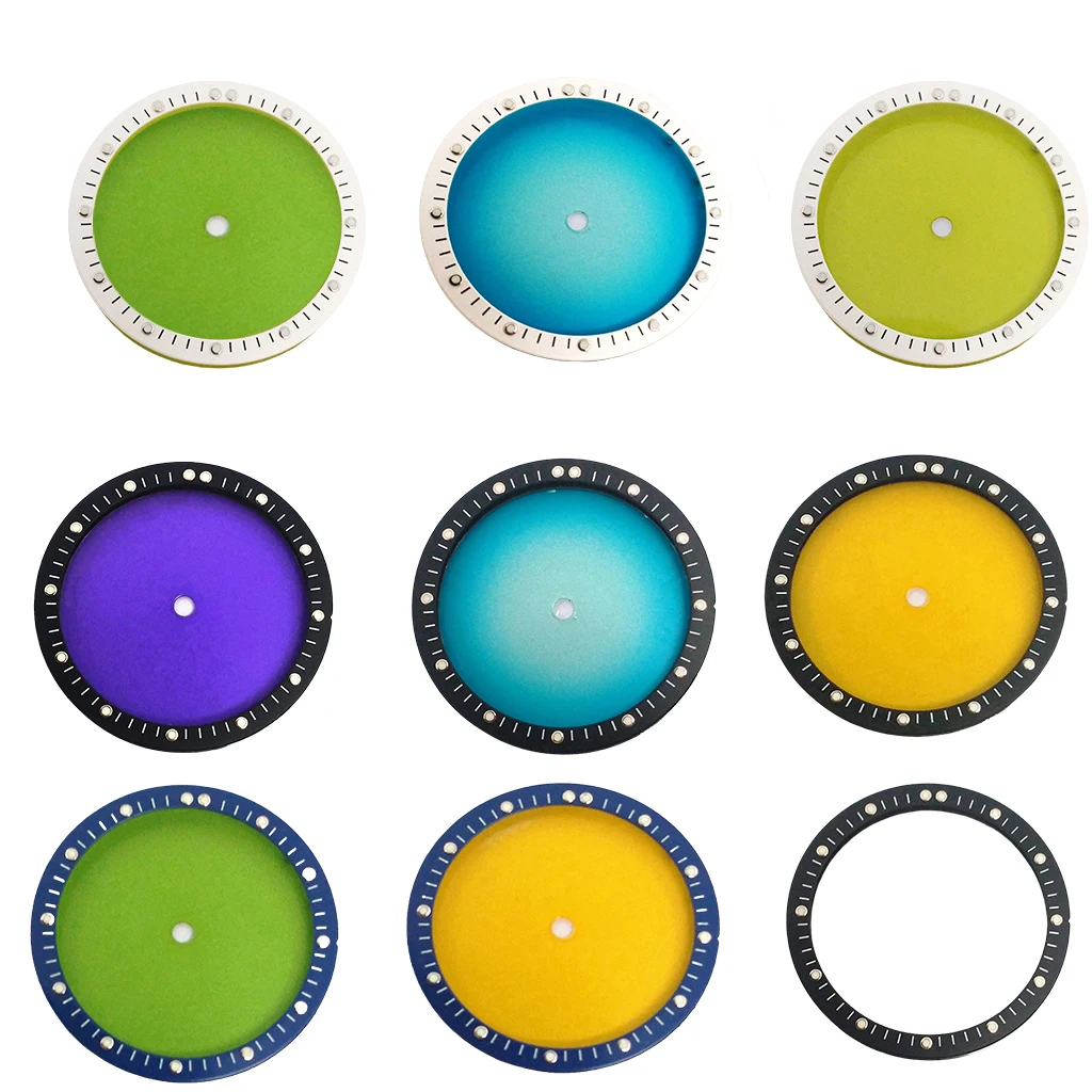 Black-Movement-Bezel-Plastic-Mirror-Cyan-Luminous-For-28-5mm-Nh35-Nh36 ...