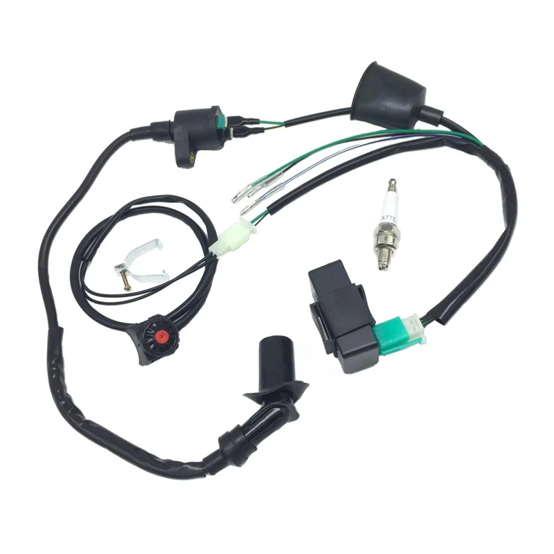 A02K-Motors Wiring Loom Harness Kill Switch Ignition Coil CDI For 50Cc ...