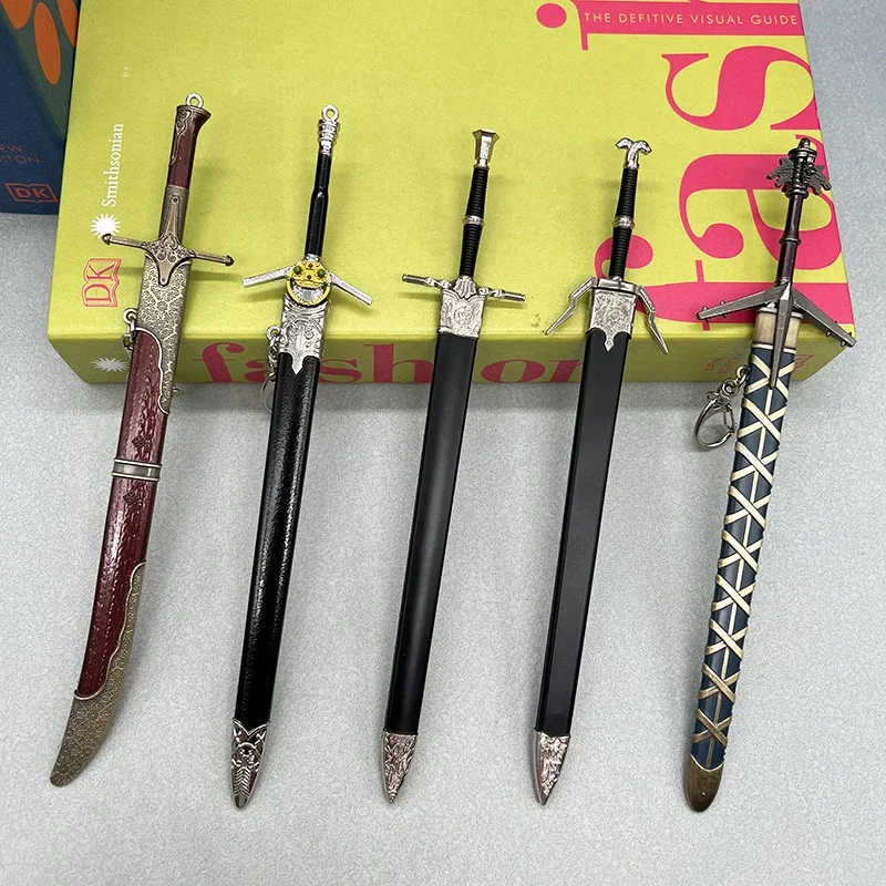Espada-de-plata-de-acero-Iris-de-metal-completo-de-22-cm-modelo-de-arma ...