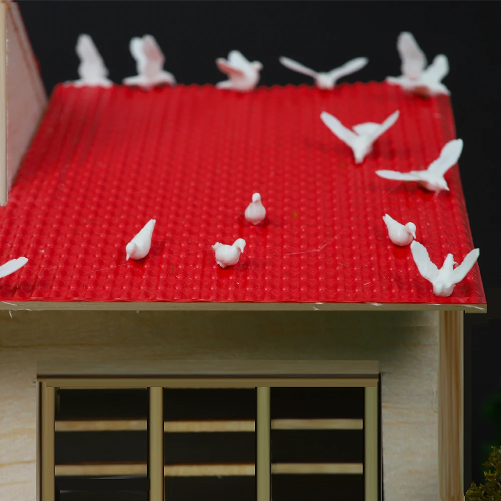 Piccioni bianchi in miniatura modello uccello decorazione casa delle ...