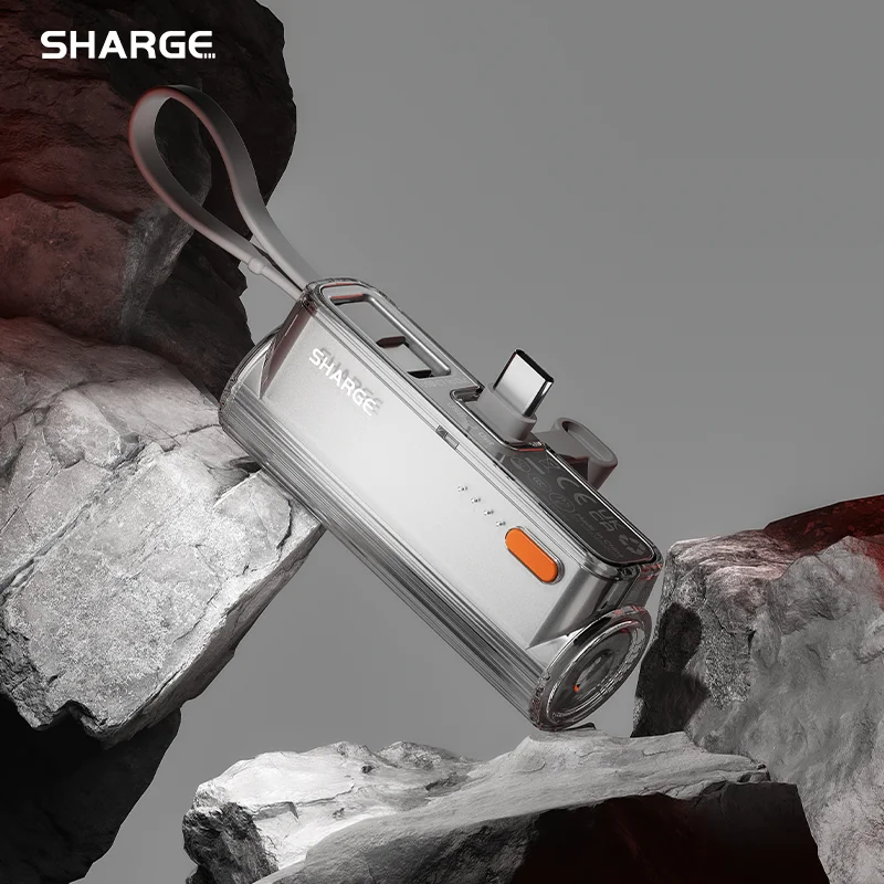 SHARGE-Flow-mini-Power-Bank-Built-in-replaceable-USB-C-Lightning ...