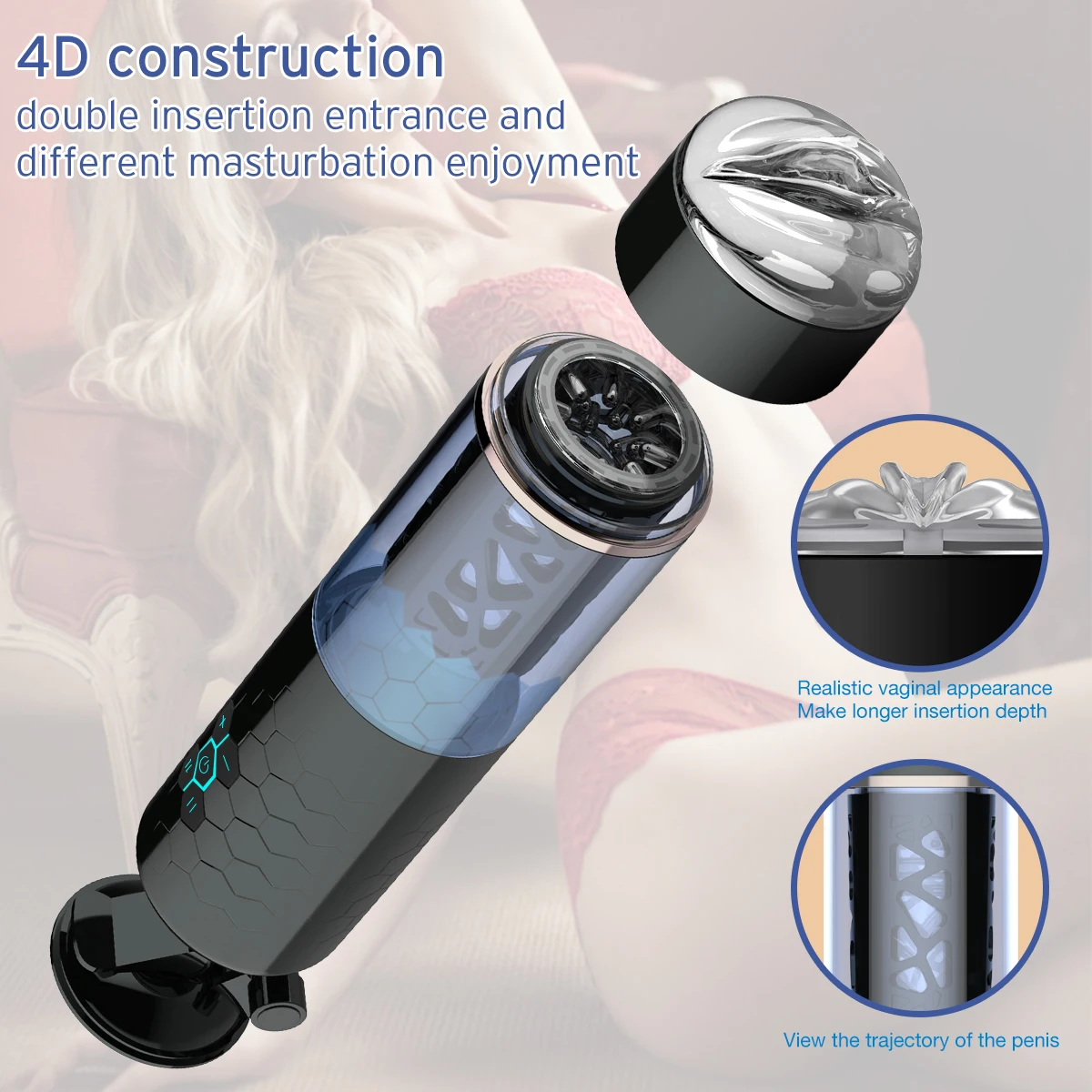 Automatic Telescopic Rotation Male Masturbator Cup Vibrator