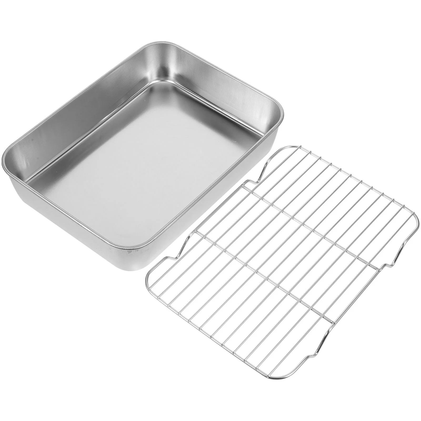 Grill-Pan-with-Grid-Oven-Rack-Baking-for-Cooking-Trays-Wire-Stainless ...