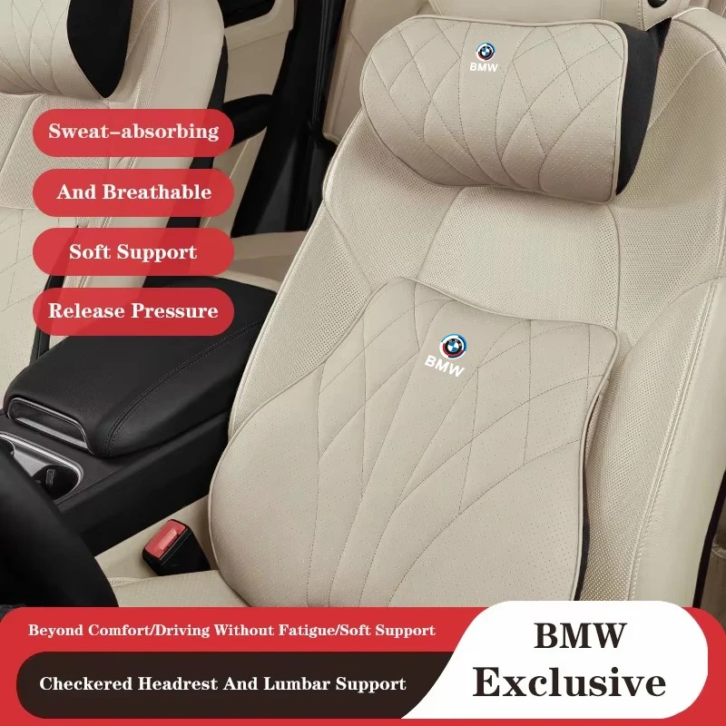 Car-Memory-Foam-Neck-Pillow-Protection-Lumbar-Backrest-Cushion-For-BMW ...