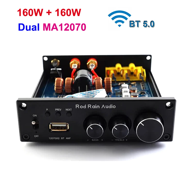 2-160W-Bluetooth-Infineon-Dual-MA12070-Digital-Audio-Power-Amp-Speakers ...