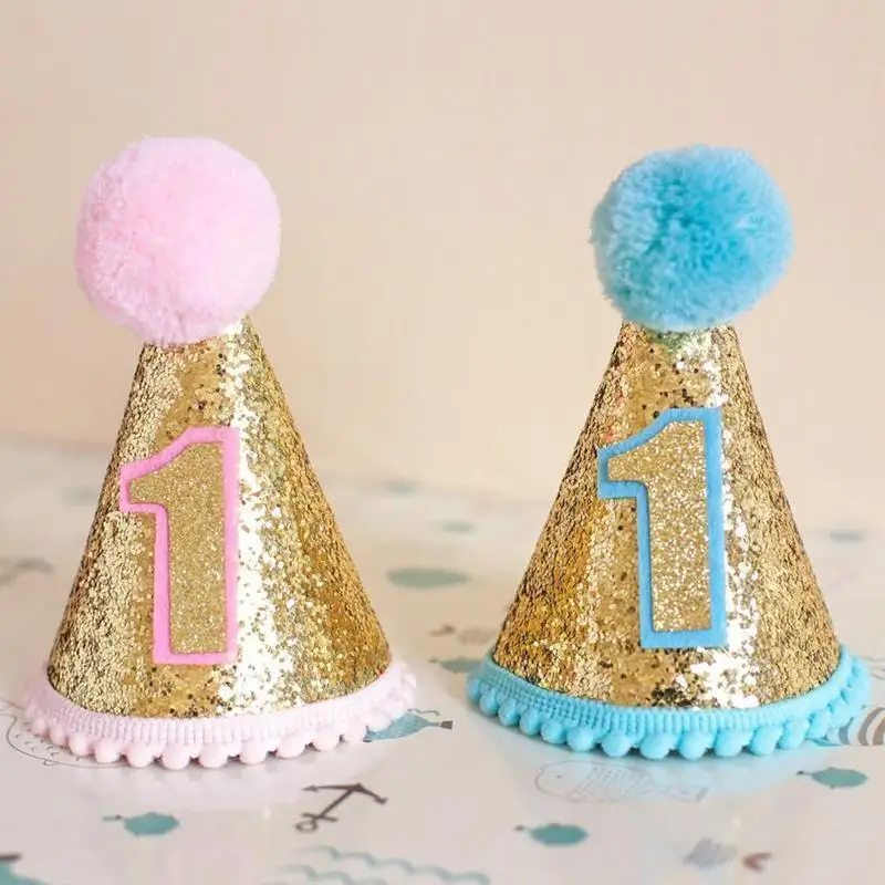 1pc-Glitter-Cloth-Small-Pointed-Hat-Mini-Party-Hat-Girls-Hat-Birthday ...