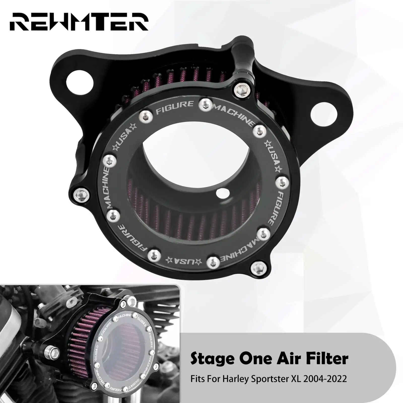 Motorcycle-CNC-Air-Filter-Cleaner-Intake-Filters-System-Kit-For-Harley ...