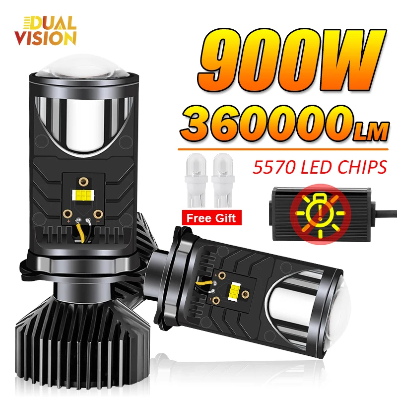 H4-LED-Projector-Car-Headlight-Bulbs-360000LM-900W-Bi-LED-Lens-H4-Mini ...