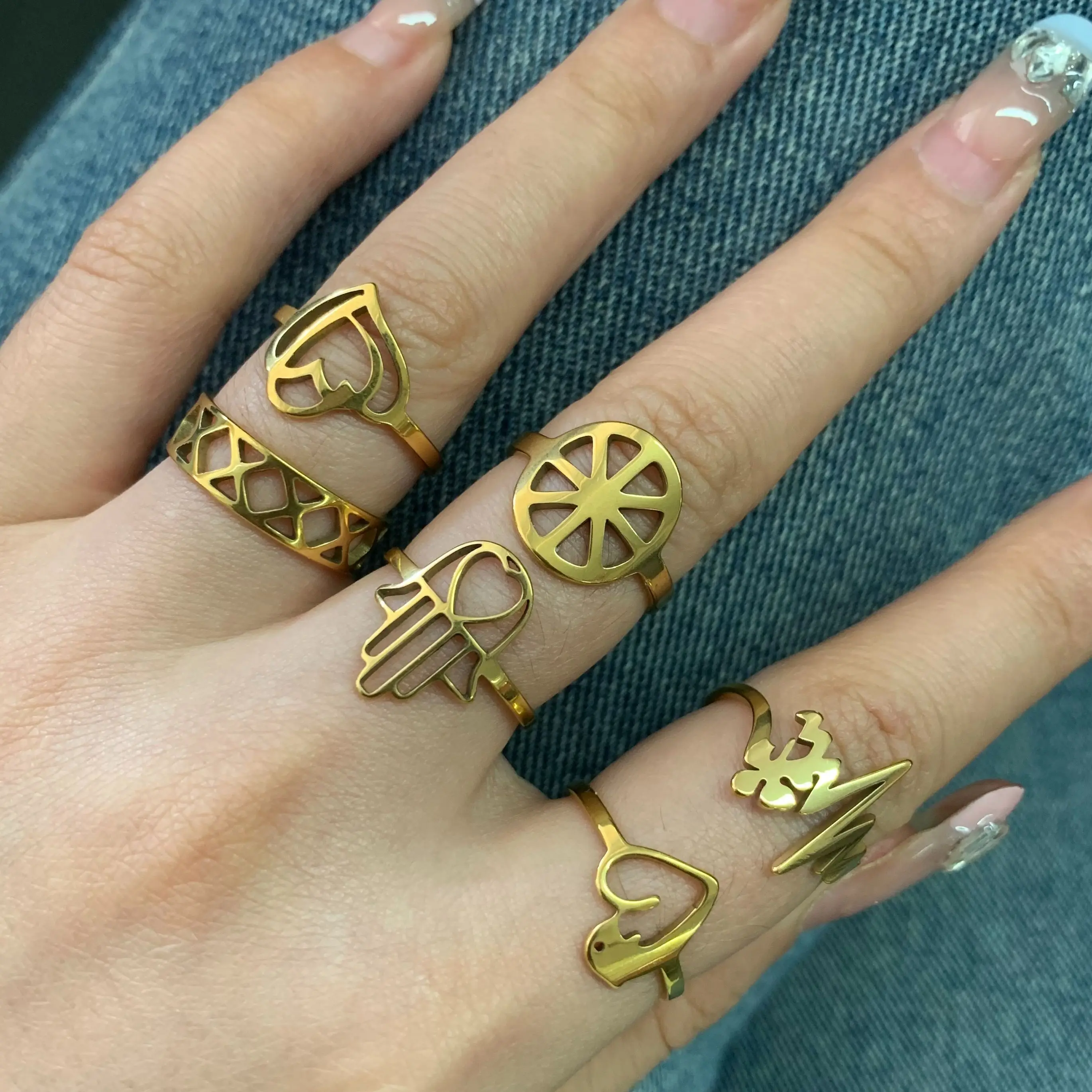 Gold-Color-Lemon-Stainless-Steel-Ring-Sun-Circlet-Hollow-Fruit-Fashion ...