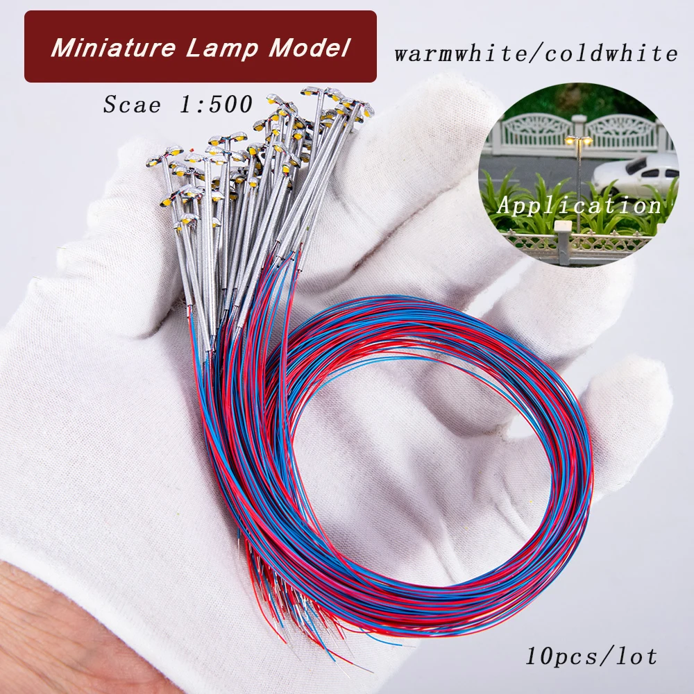 10pcs 1:500 Railway Train Lamp Model 3V Led Double head Metal Light ...