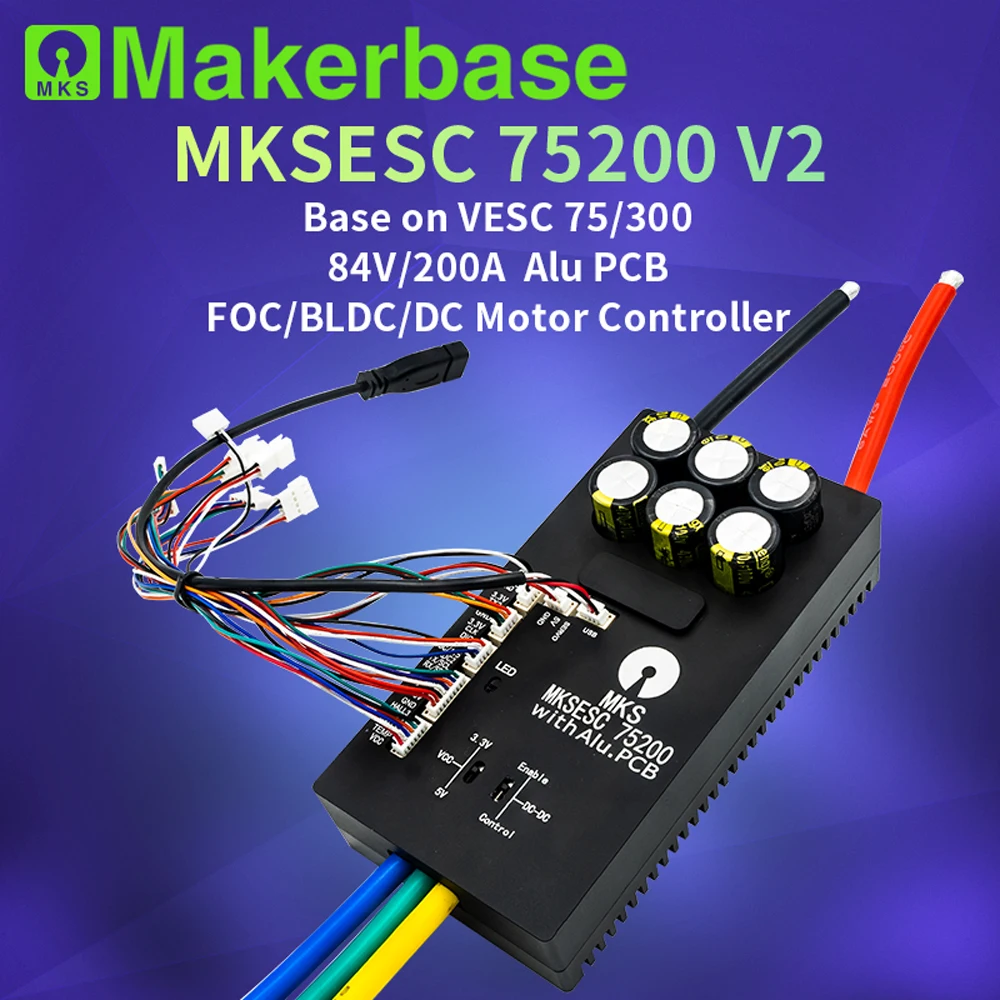 Makerbase VESC 75200 V2 84V 200A High Current With Alu PCB Based on ...