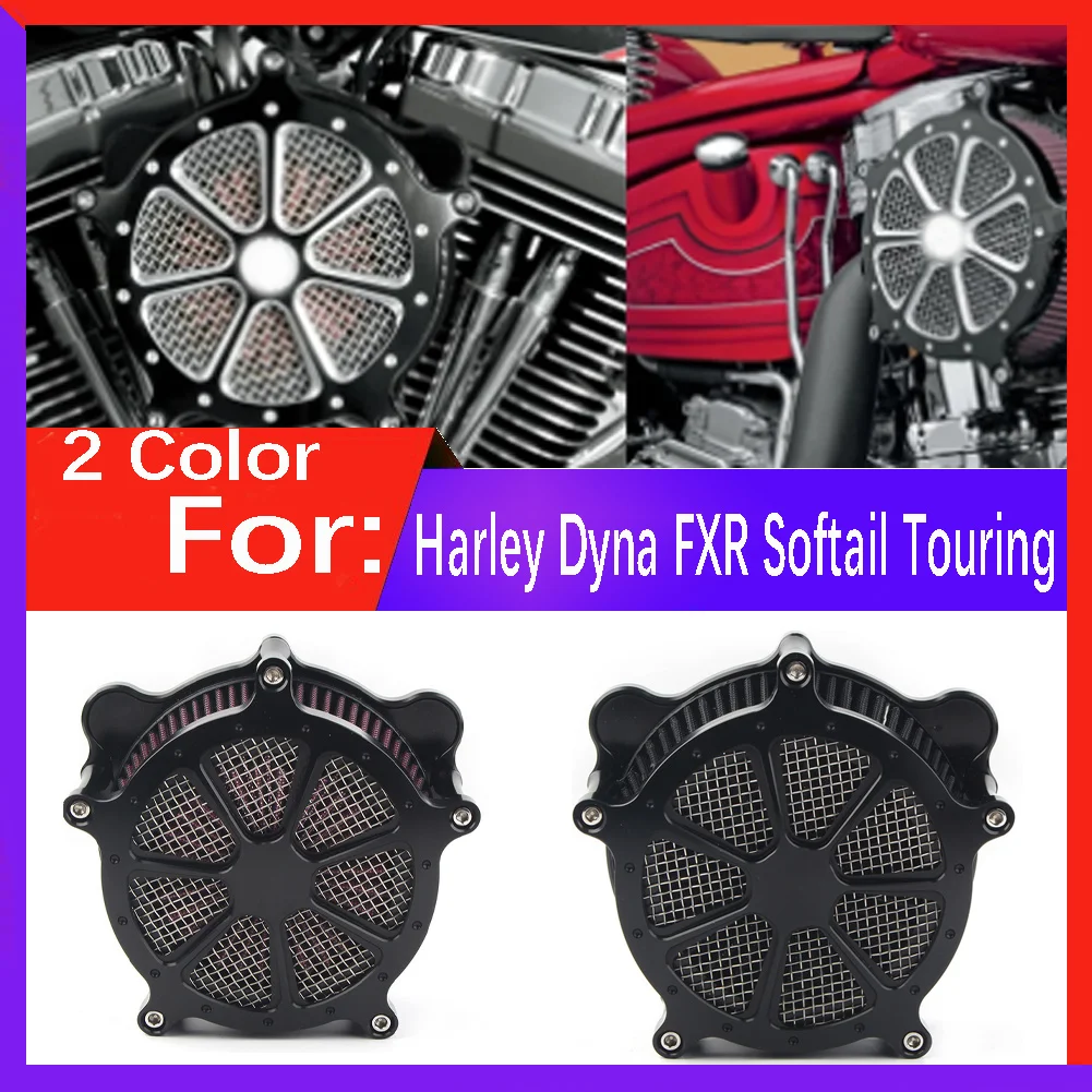 Motorcycle-Turbine-Air-Cleaner-Intake-Filter-System-Kit-For-Harley-Dyna ...