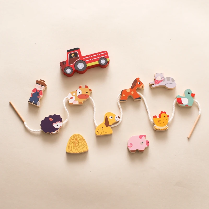 Children-s-Montessori-Threading-Toy-Farm-Model-Farm-Cow-Hen-Duck ...