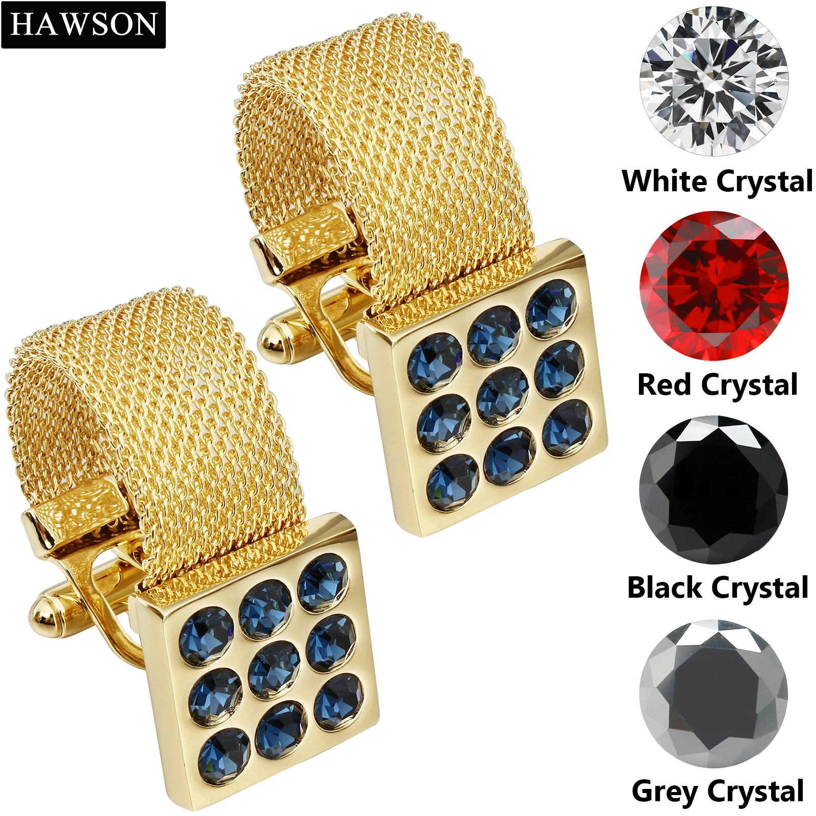 Crystal-Cufflinks-for-men-with-Chain-Men-French-Cuff-Shirt-Fashionable ...