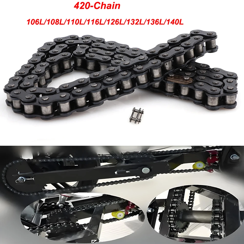 420 Chain 106-140 Links Drive Chain for 50cc-125cc Engine Pit Bike Dirt ...